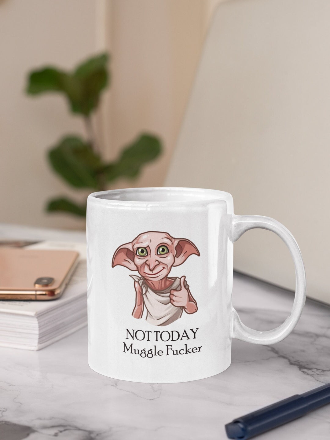 Not Today Muggle Fucker Elf Inspired Cartoon Mug Cheeky - Etsy UK