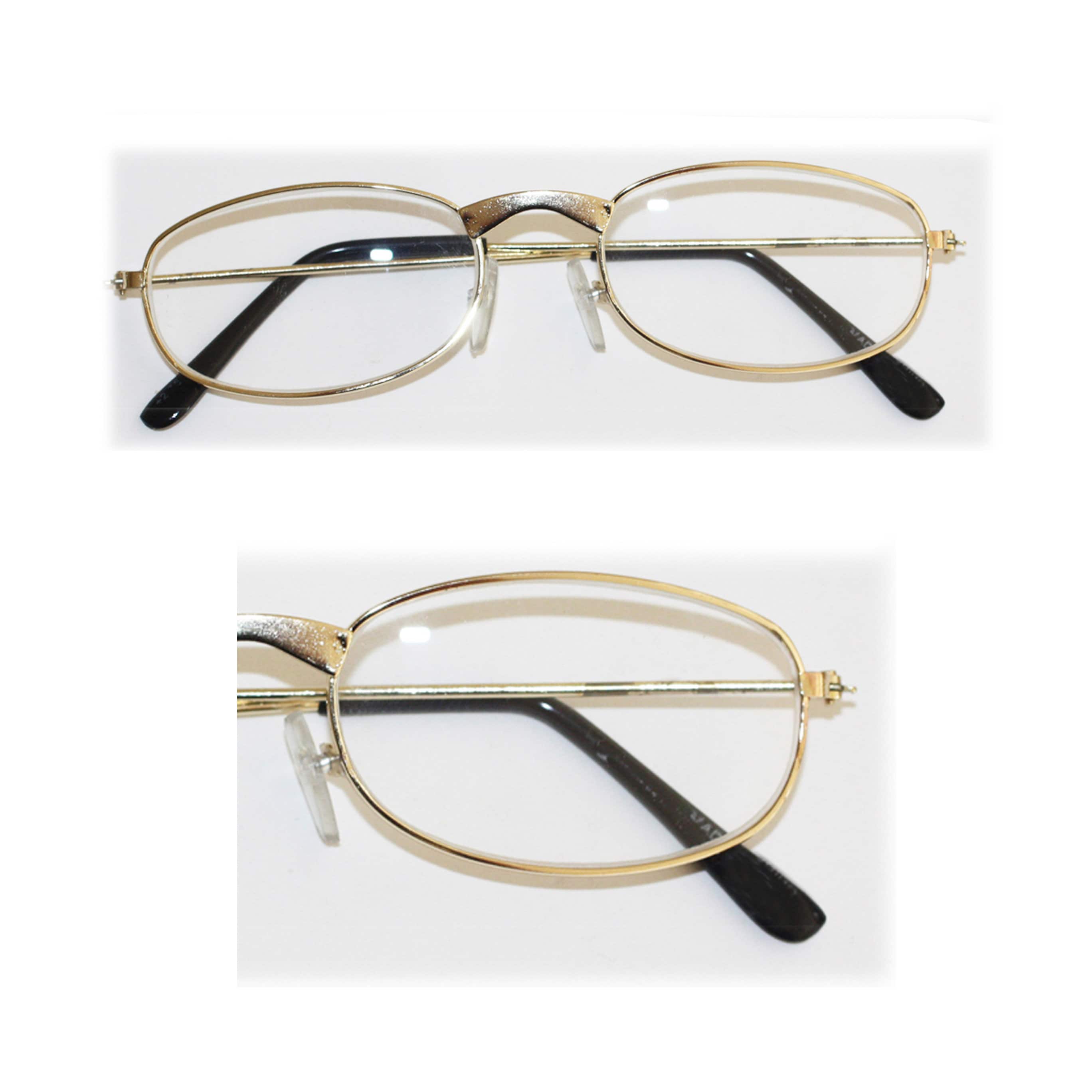 Reading Glasses Simple Metal Gold Frame Lightweight No Fuss +1.00 to +4 ...