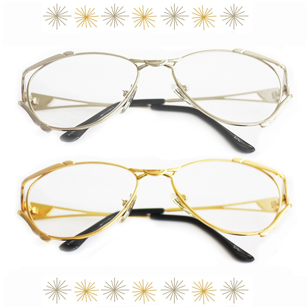 Glitzy Lady Reading Glasses Gold or Silver Metal Frame Lightweight +1. ...