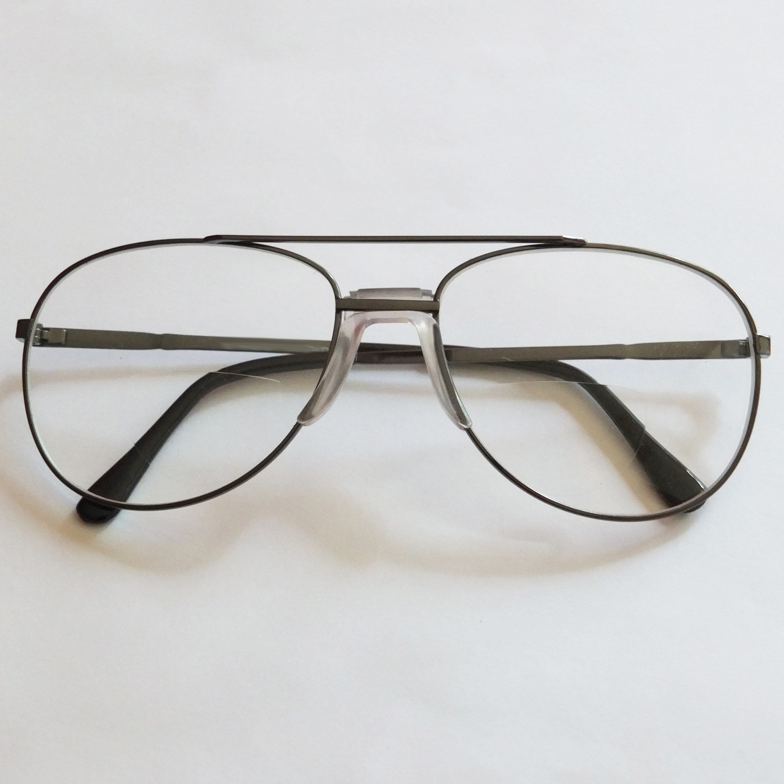 Aviator Large Bifocal Reading Glasses Men's Hematite Gray Metal Frame 1 ...