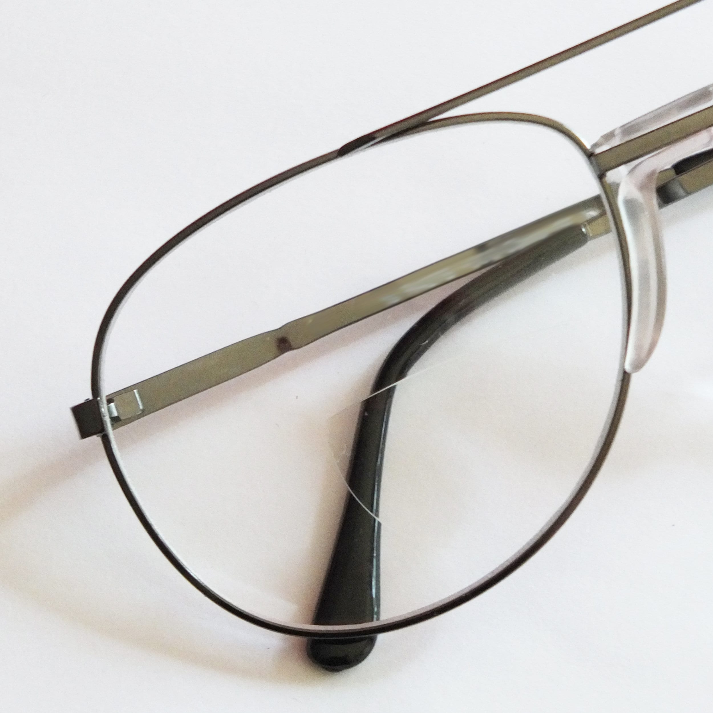 Aviator Large Bifocal Reading Glasses Men's Hematite Gray Metal Frame ...