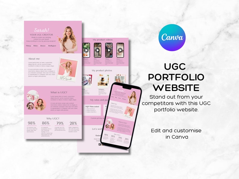 UGC Website Template, Ugc Portfolio, Ugc Template, Website Template ...