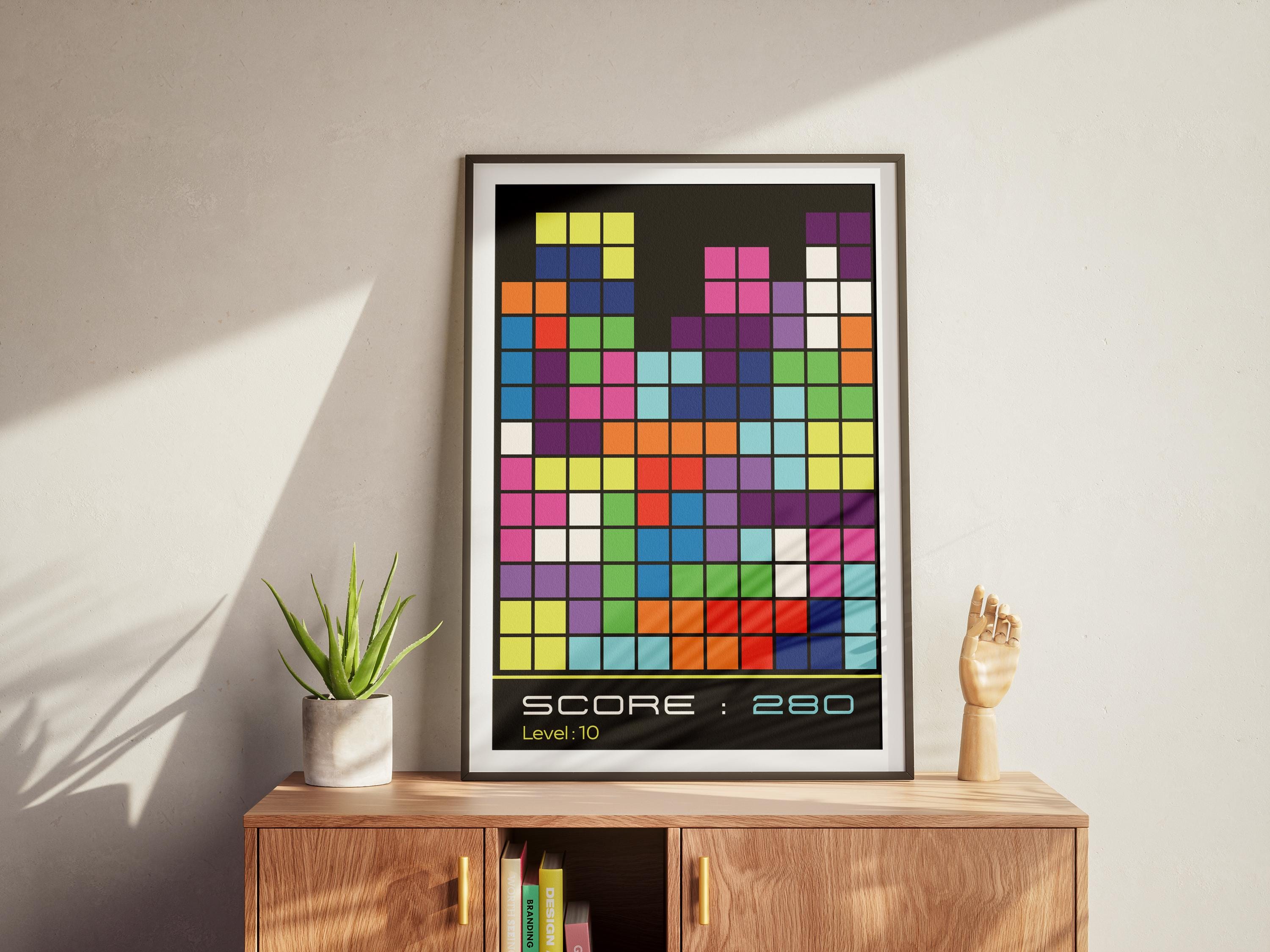 Colorful Tetris Inspired Poster - Modern Abstract Wall Art (digital ...