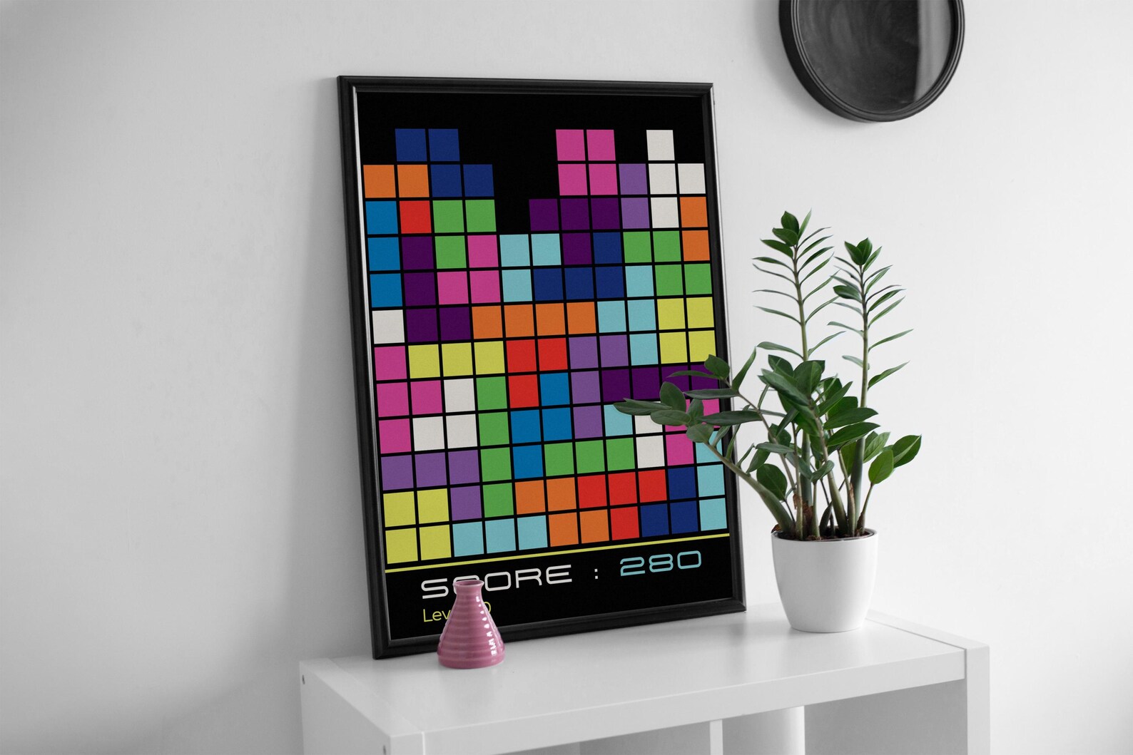 Colorful Tetris Inspired Poster - Modern Abstract Wall Art (digital ...