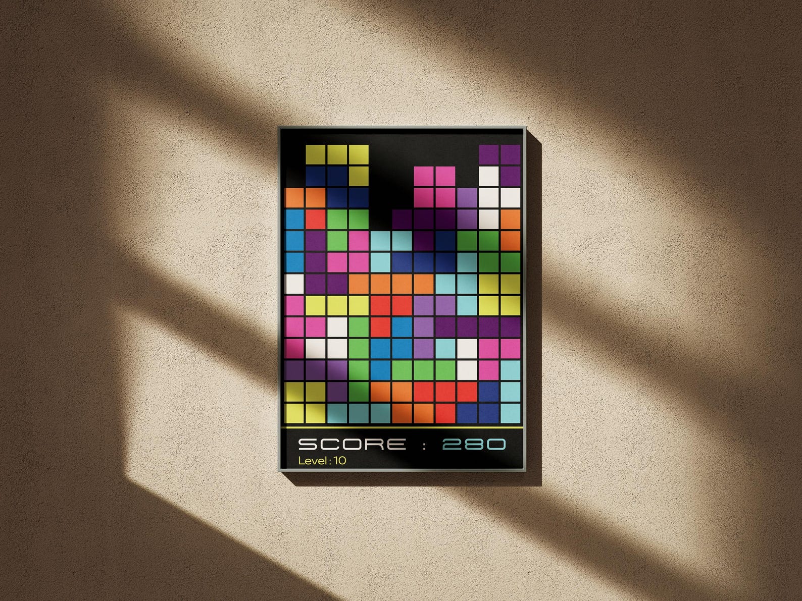 Colorful Tetris Inspired Poster - Modern Abstract Wall Art (digital ...