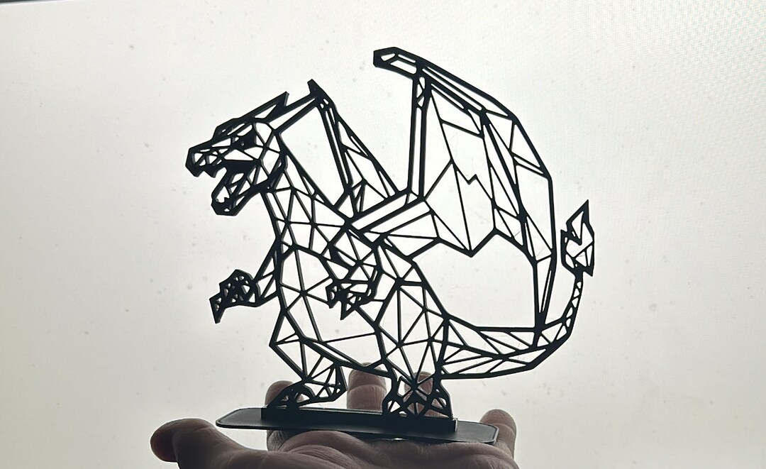 Charizard Geometric Desk Decor, Pokemon Gift, Home Office Decoration ...