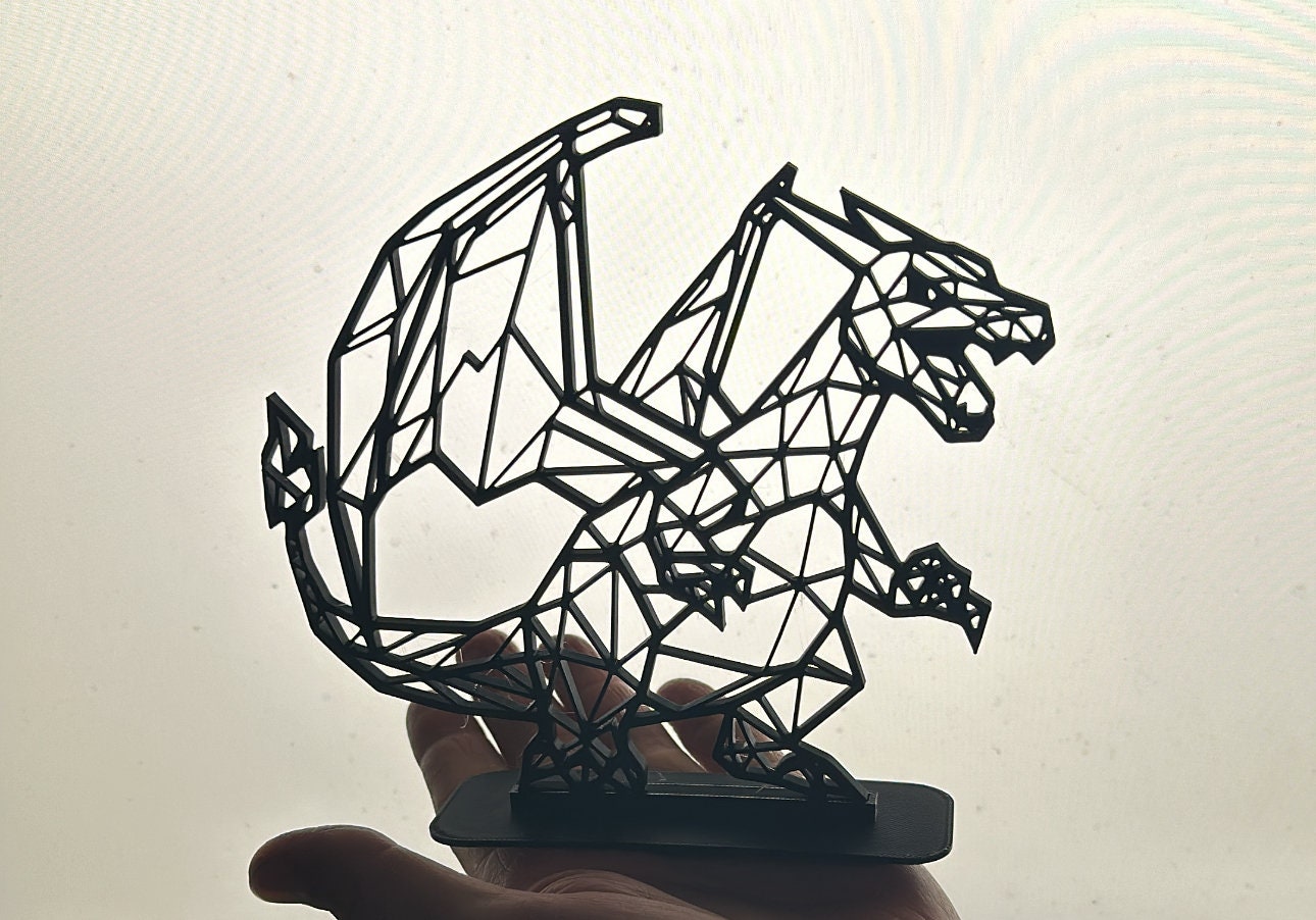 Charizard Geometric Desk Decor, Pokemon Gift, Home Office Decoration ...