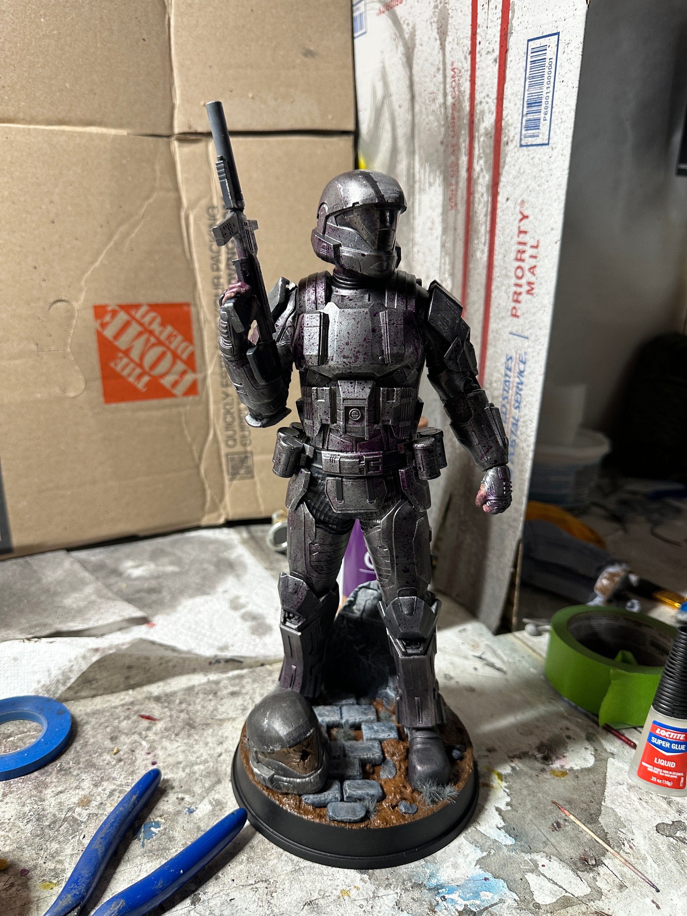 Custom Handpainted 1/6 Scale ODST Spartan With Elite Blood Splatter ...