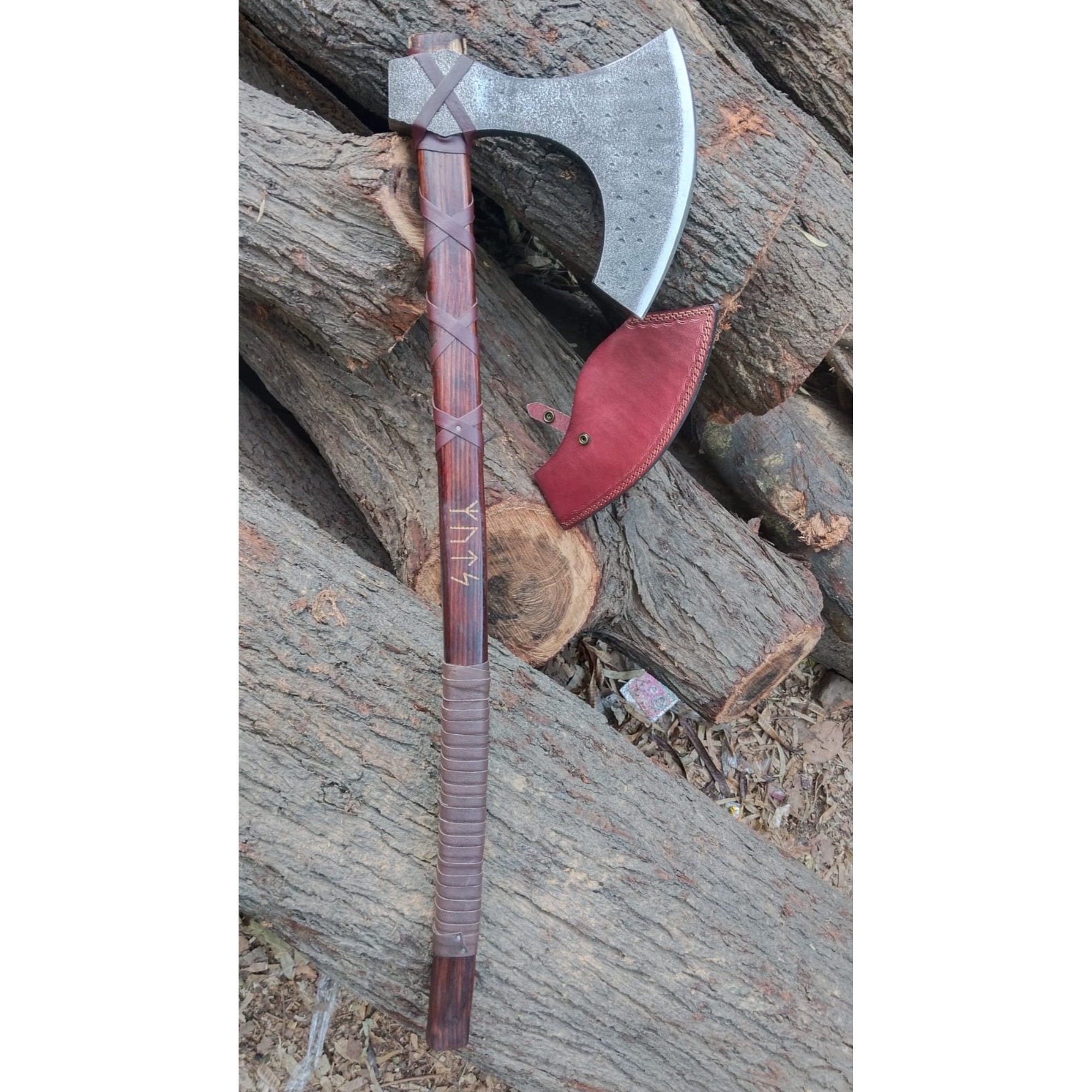 Hand Forged Steel Axe, Norse Battle Axe, Scandinavian Style Viking Axe, Two Handed Berserker Axe ...