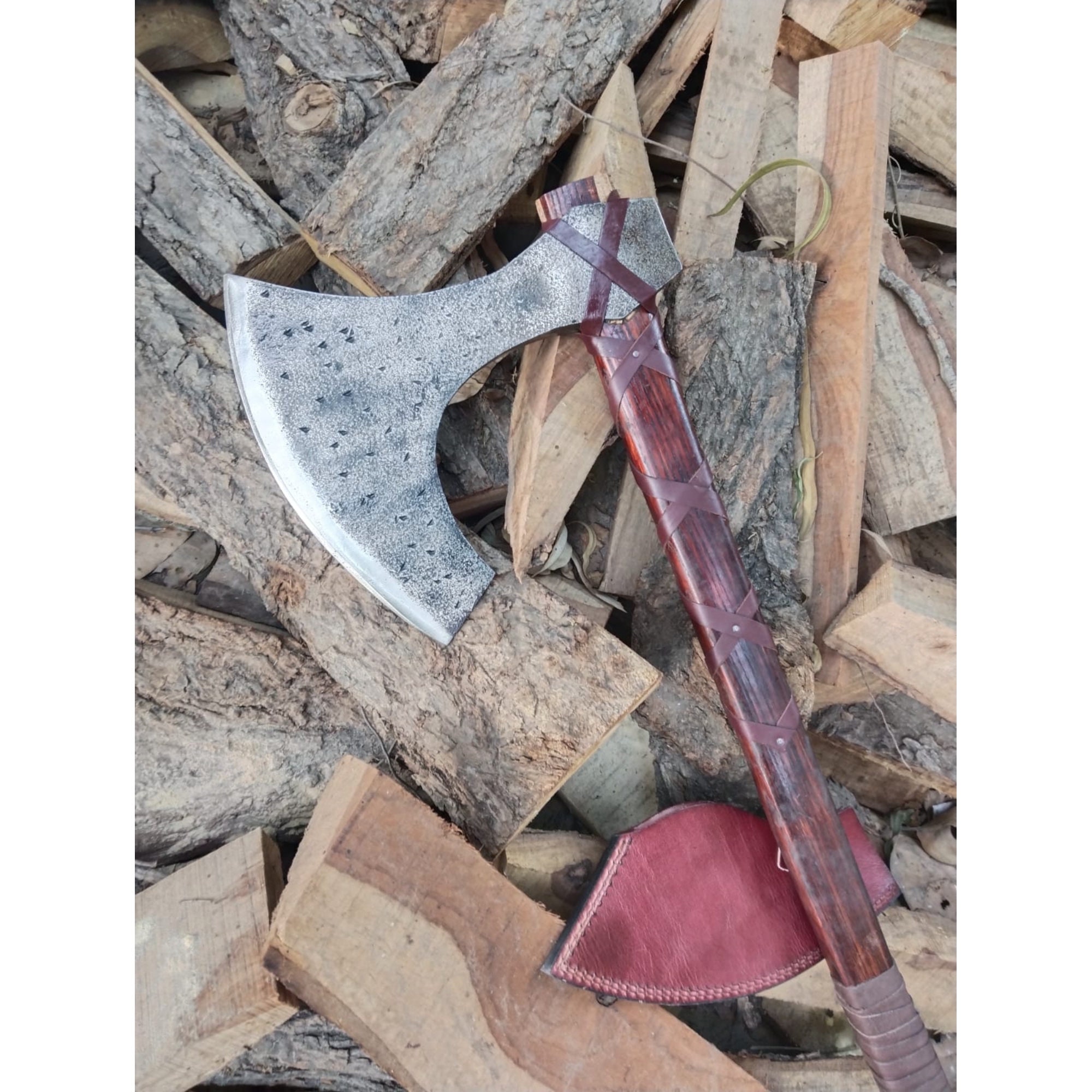 Hand Forged Steel Axe, Norse Battle Axe, Scandinavian Style Viking Axe, Two Handed Berserker Axe ...