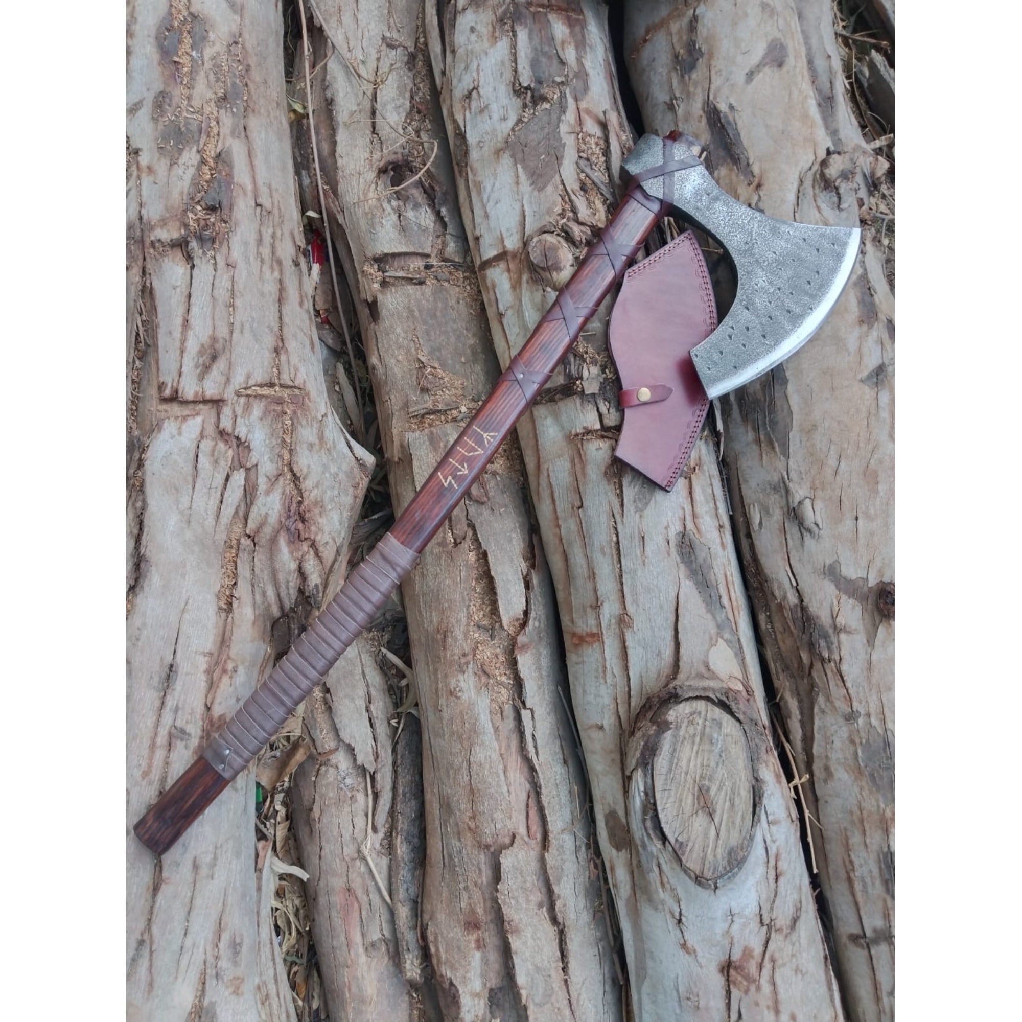 Hand Forged Steel Axe, Norse Battle Axe, Scandinavian Style Viking Axe, Two Handed Berserker Axe ...