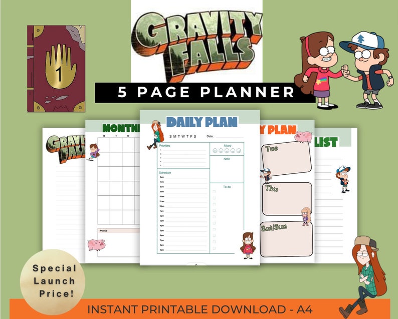 Gravity Falls Journal Planner Dipper and Mabel Pines - Etsy