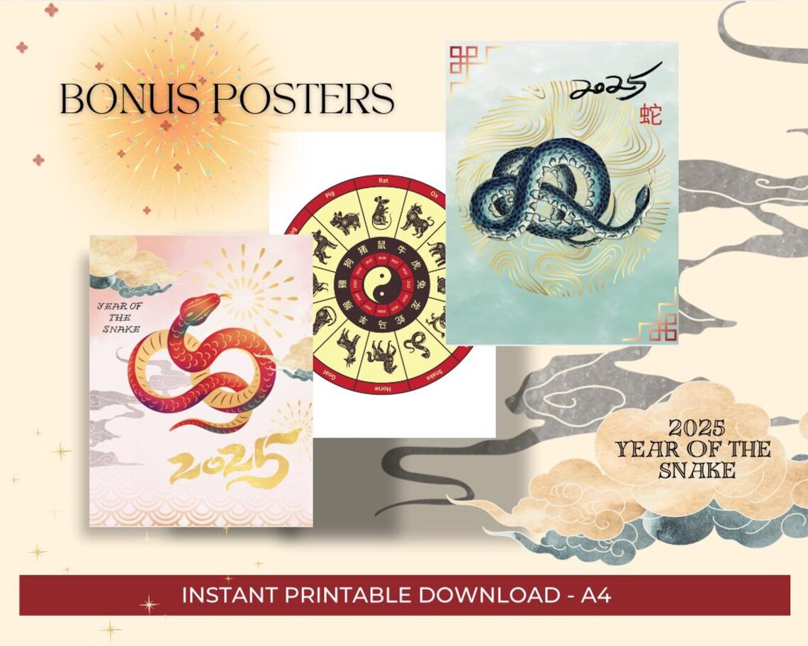 Chinese Zodiac & Calendar 12 Signs Booklet. YEAR of THE SNAKE Bonus ...
