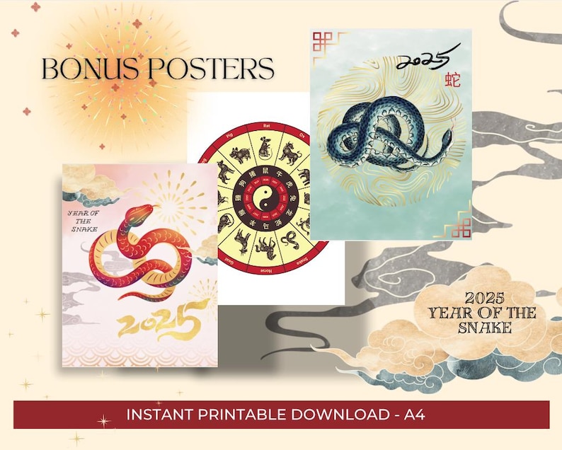 Chinese Zodiac & Calendar 12 Signs Booklet. YEAR of THE SNAKE Bonus ...