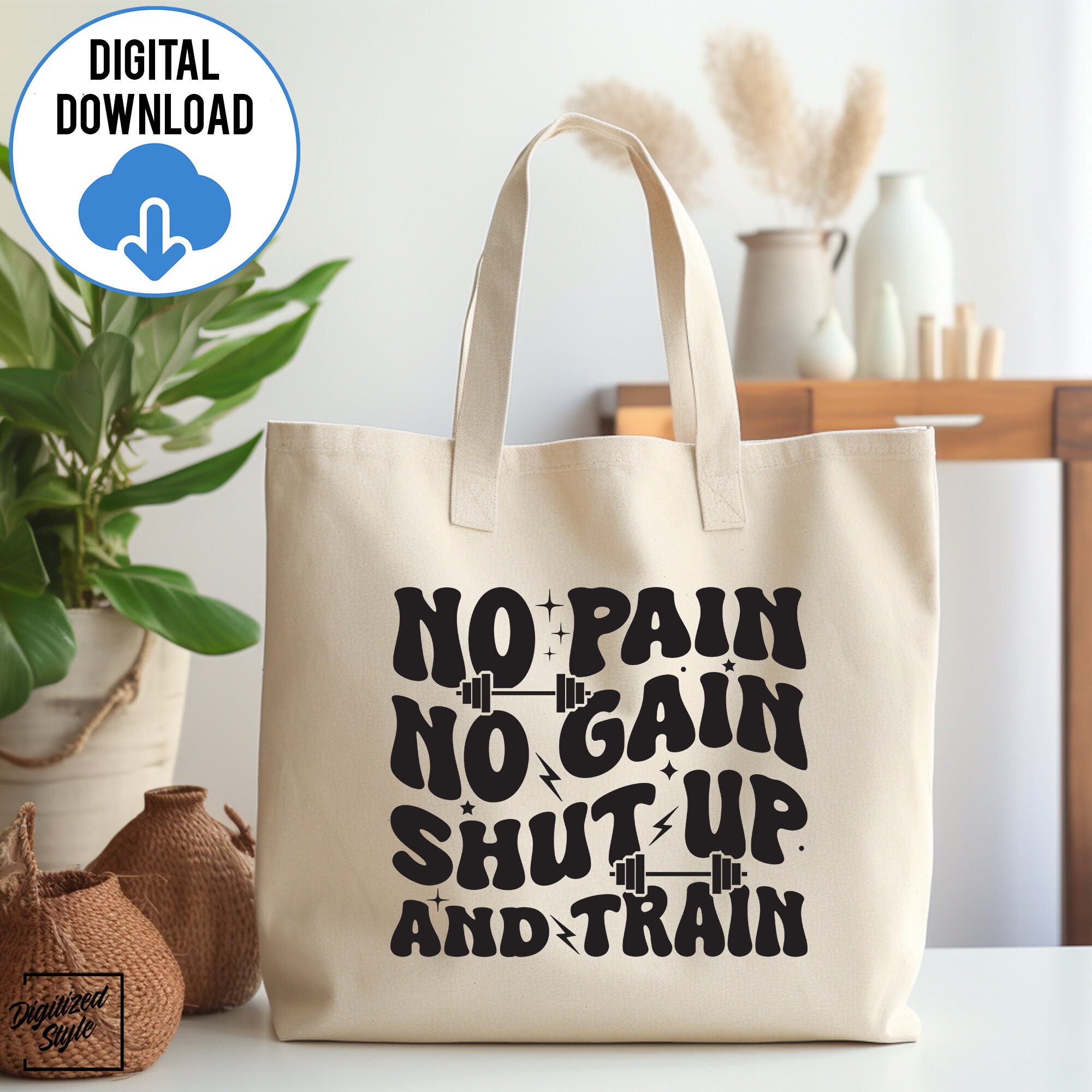 No Pain No Gain Shut up & Train SVG Cut File, Workout Svg, Exercise ...