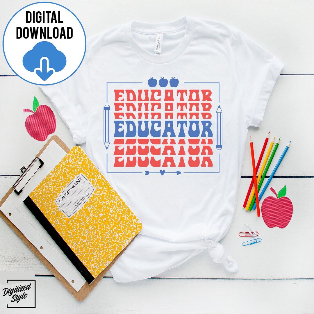 Educator Teacher Principal SVG, Teacher Appreciation, Retro Groovy ...