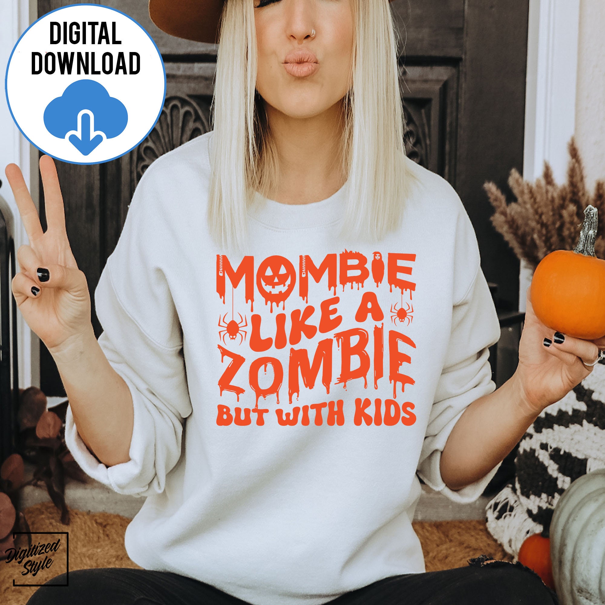 Mombie Like A Zombie but With Kids SVG, Funny Halloween SVG, Mombie Svg ...