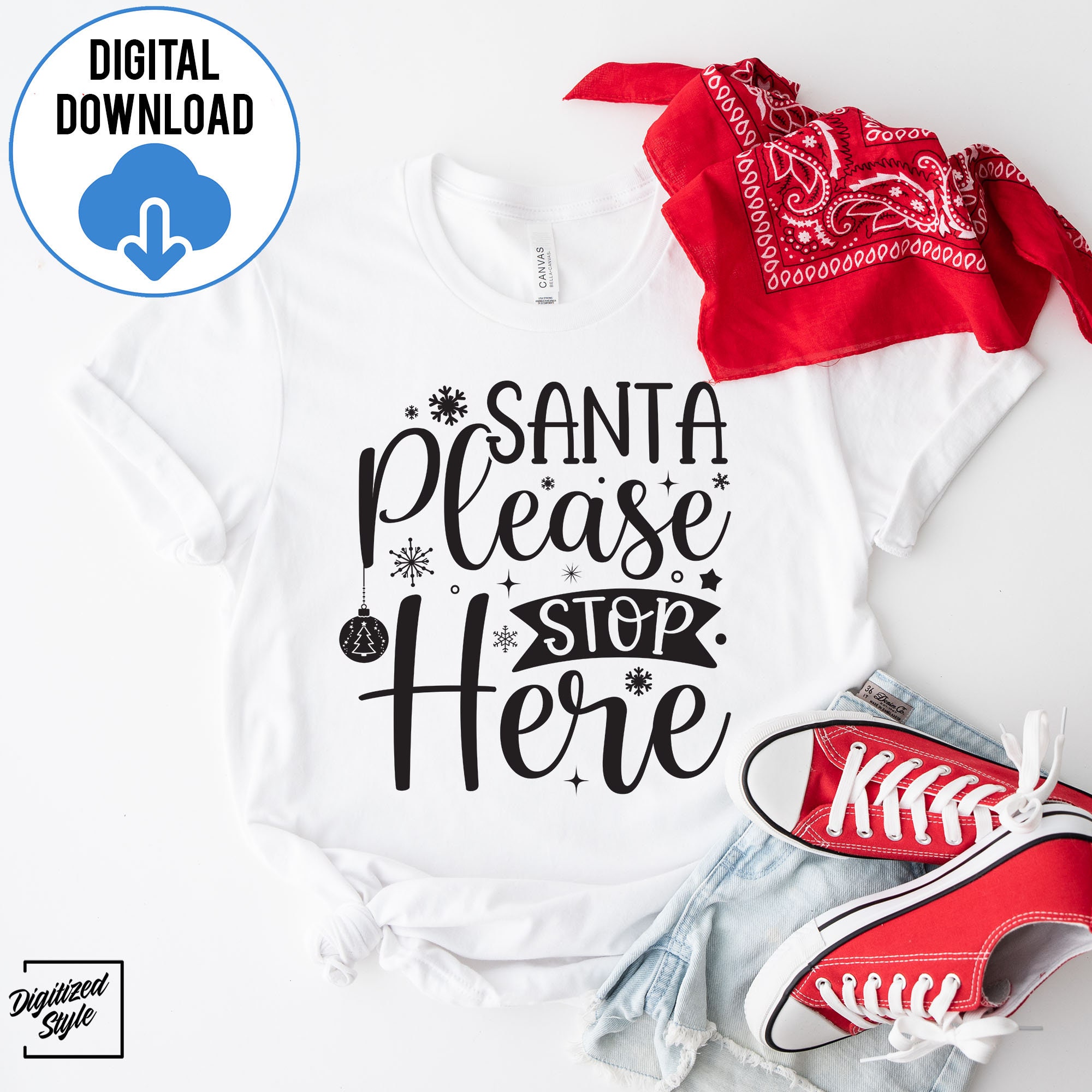 Santa Please Stop Here SVG, Christmas SVG File, Santa Svg, Merry ...