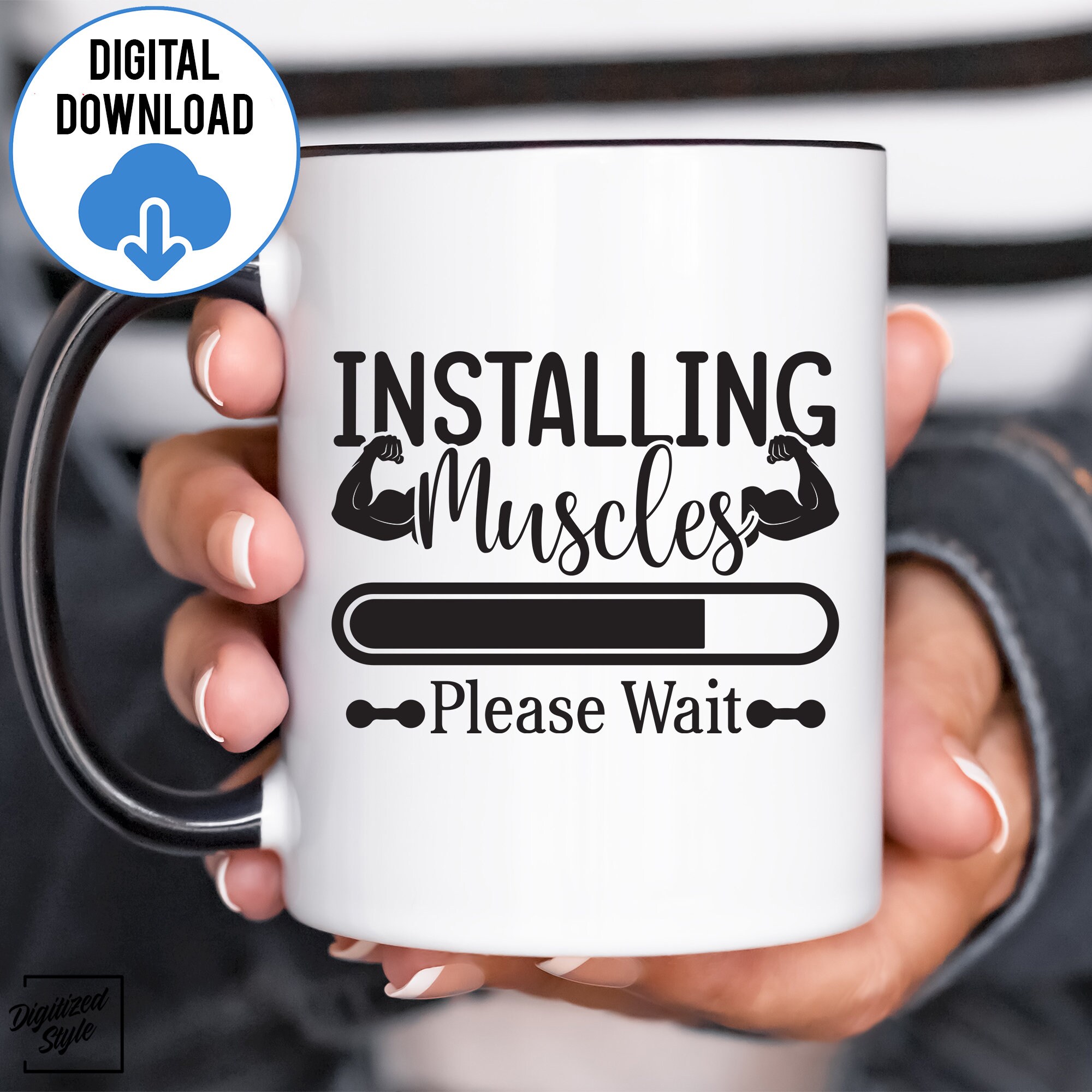 Installing Muscles Please Wait SVG PNG Gym Quotes Svg - Etsy