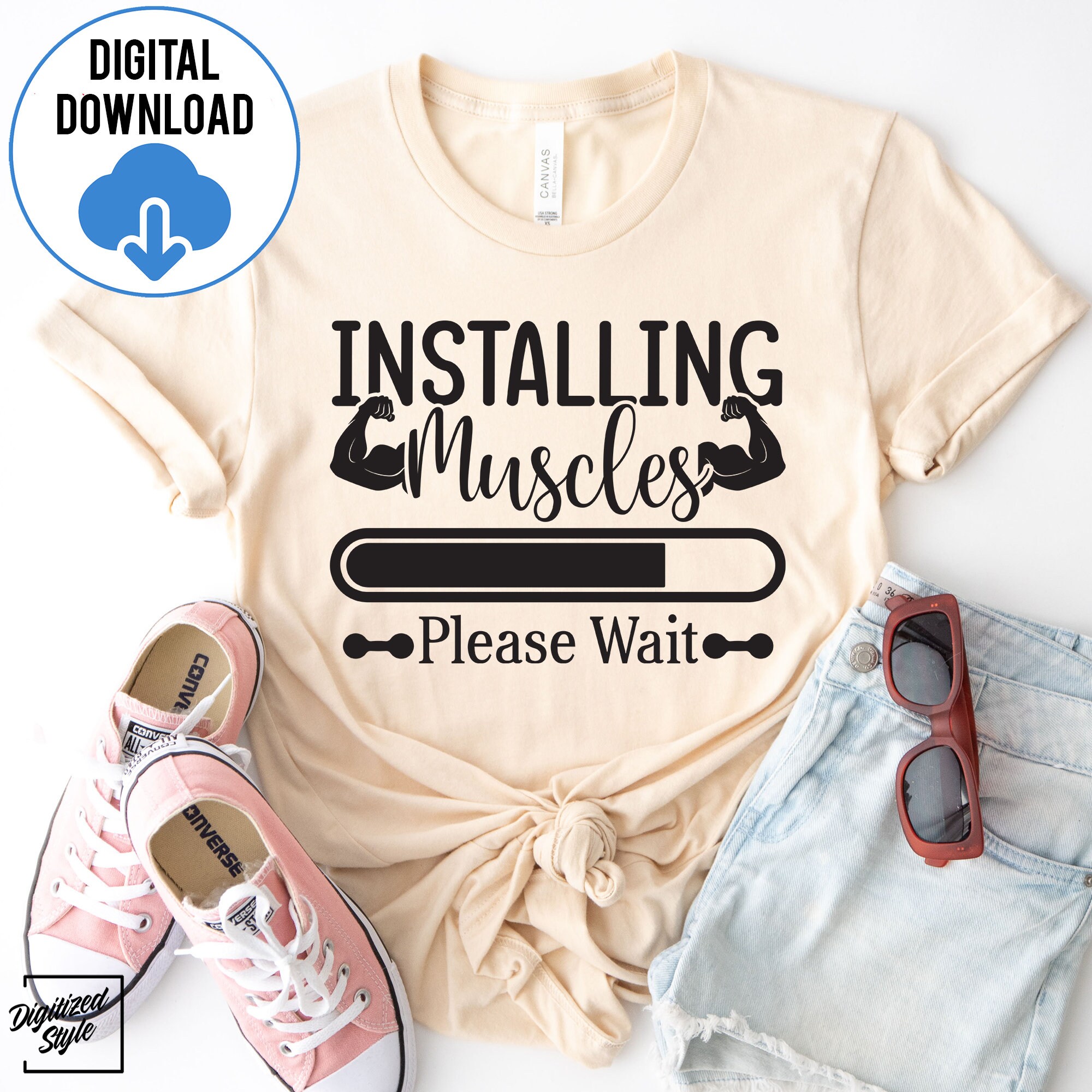 Installing Muscles Please Wait SVG PNG Gym Quotes Svg - Etsy