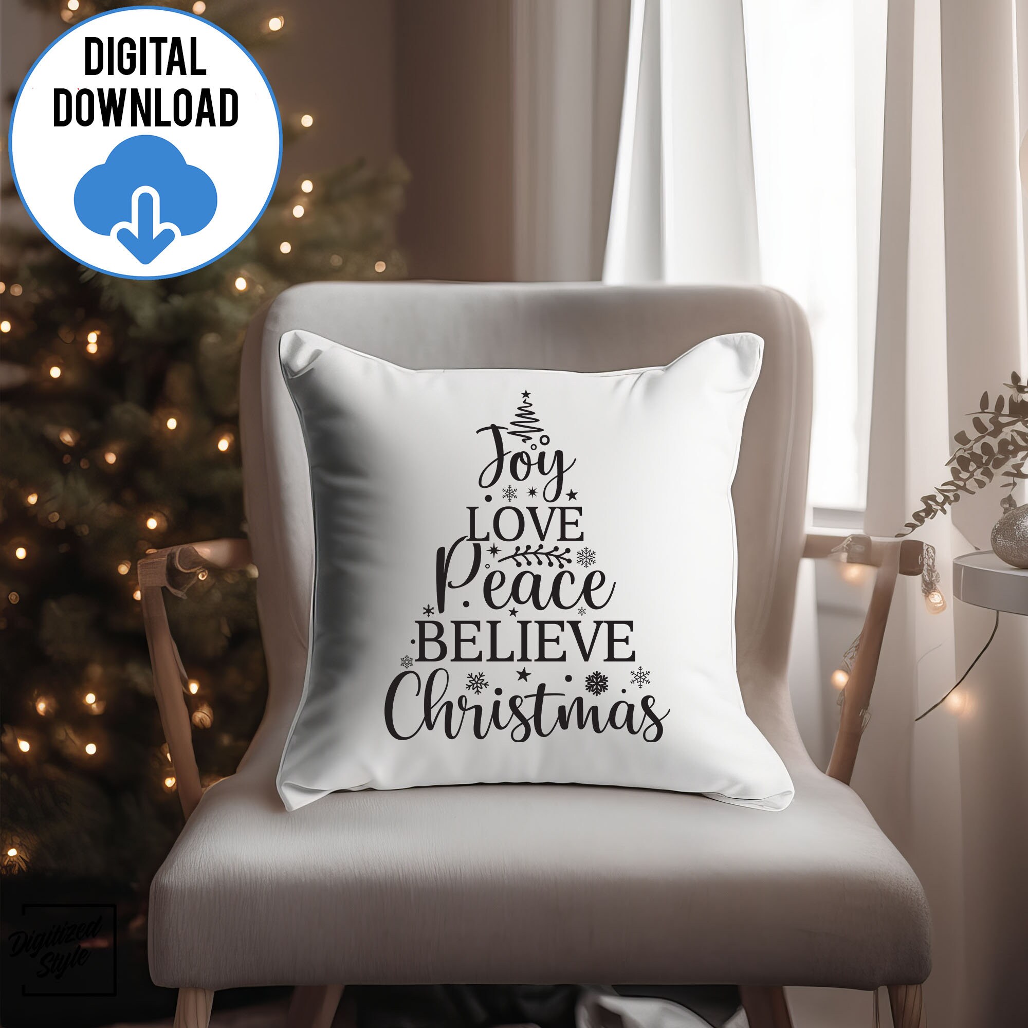 Joy Love Peace Believe Christmas SVG, Merry Christmas SVG, Christmas ...