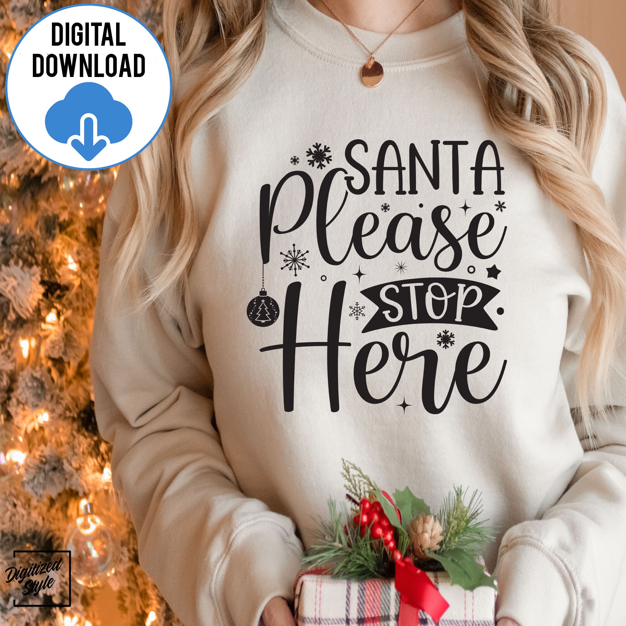 Santa Please Stop Here SVG, Christmas SVG File, Santa Svg, Merry ...