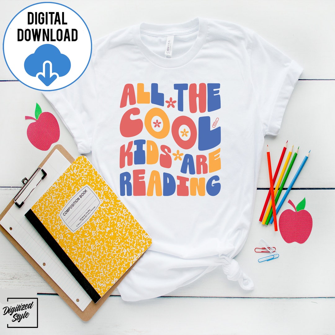 All the Cool Kids Are Reading SVG PNG, Retro Groovy Hippie Svg ...