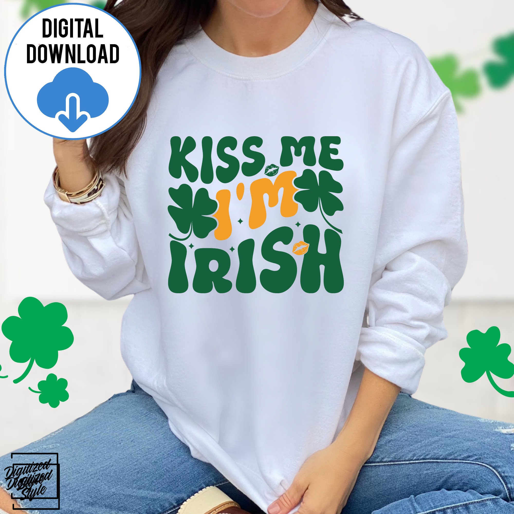 Kiss Me I'm Irish SVG PNG, St Patrick's Day Svg, Shamrock Svg, Lucky ...