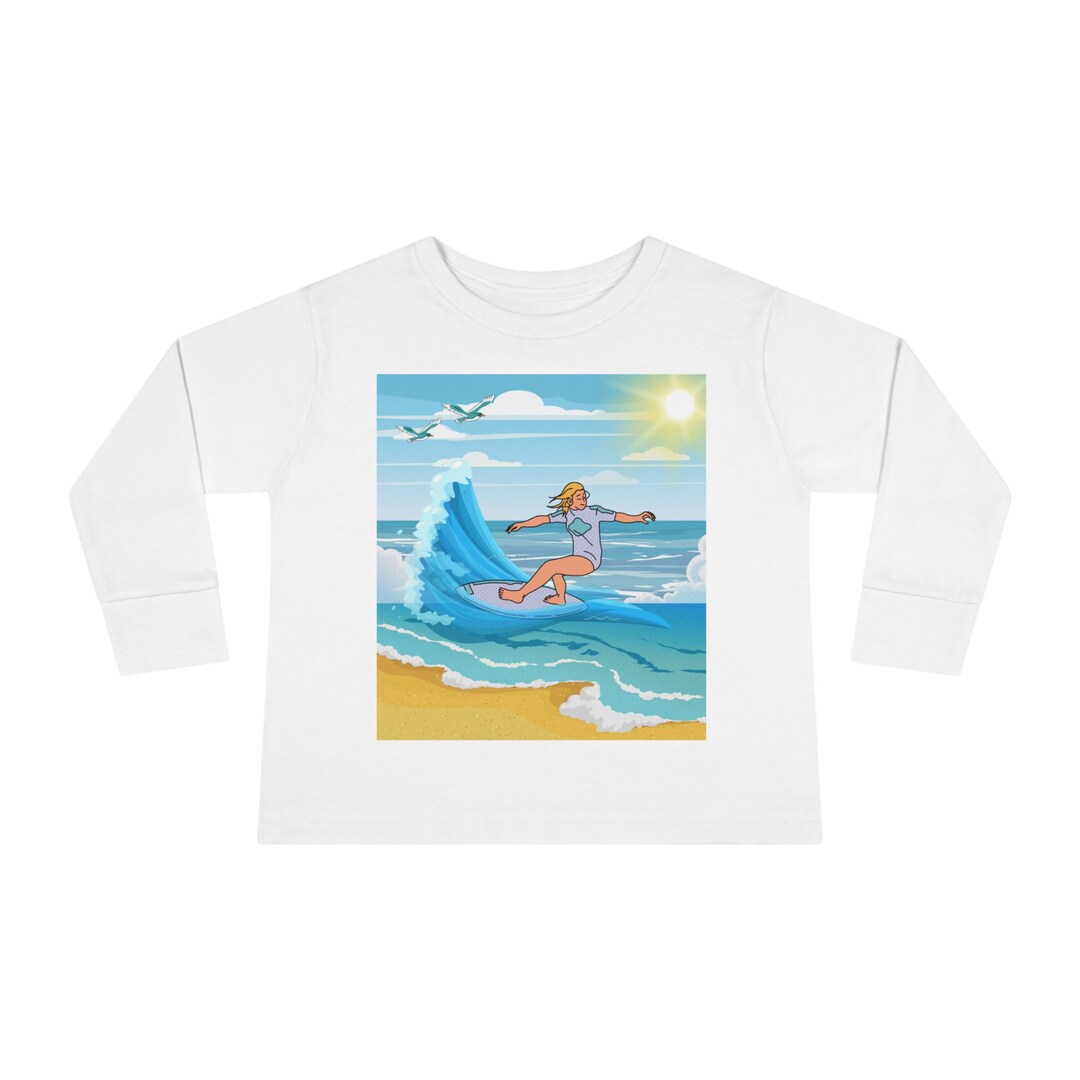 Surfer Boy Ocean Wave Beach Toddler Long Sleeve Tee Shirt - Etsy