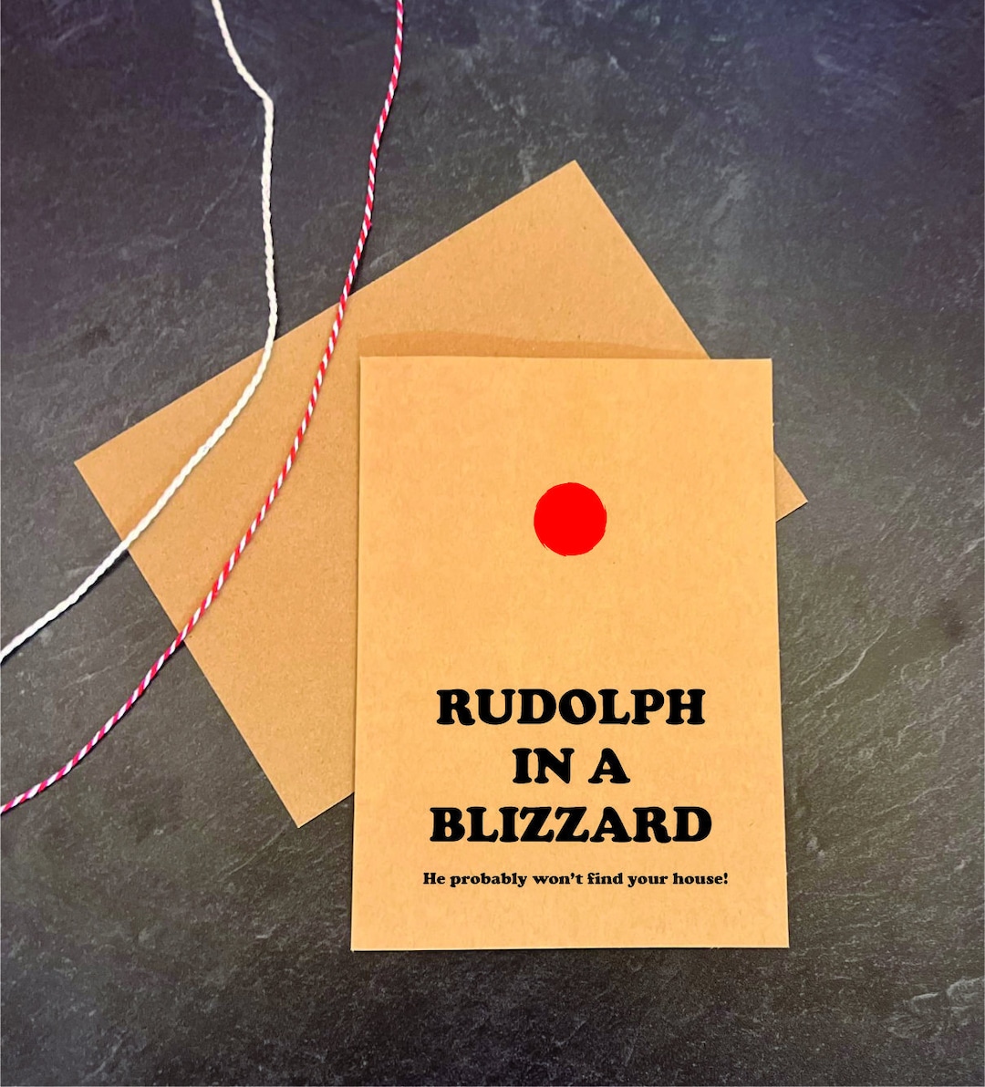 Rudolph in A Blizzard Christmas Card Inappropriate Christmas - Etsy