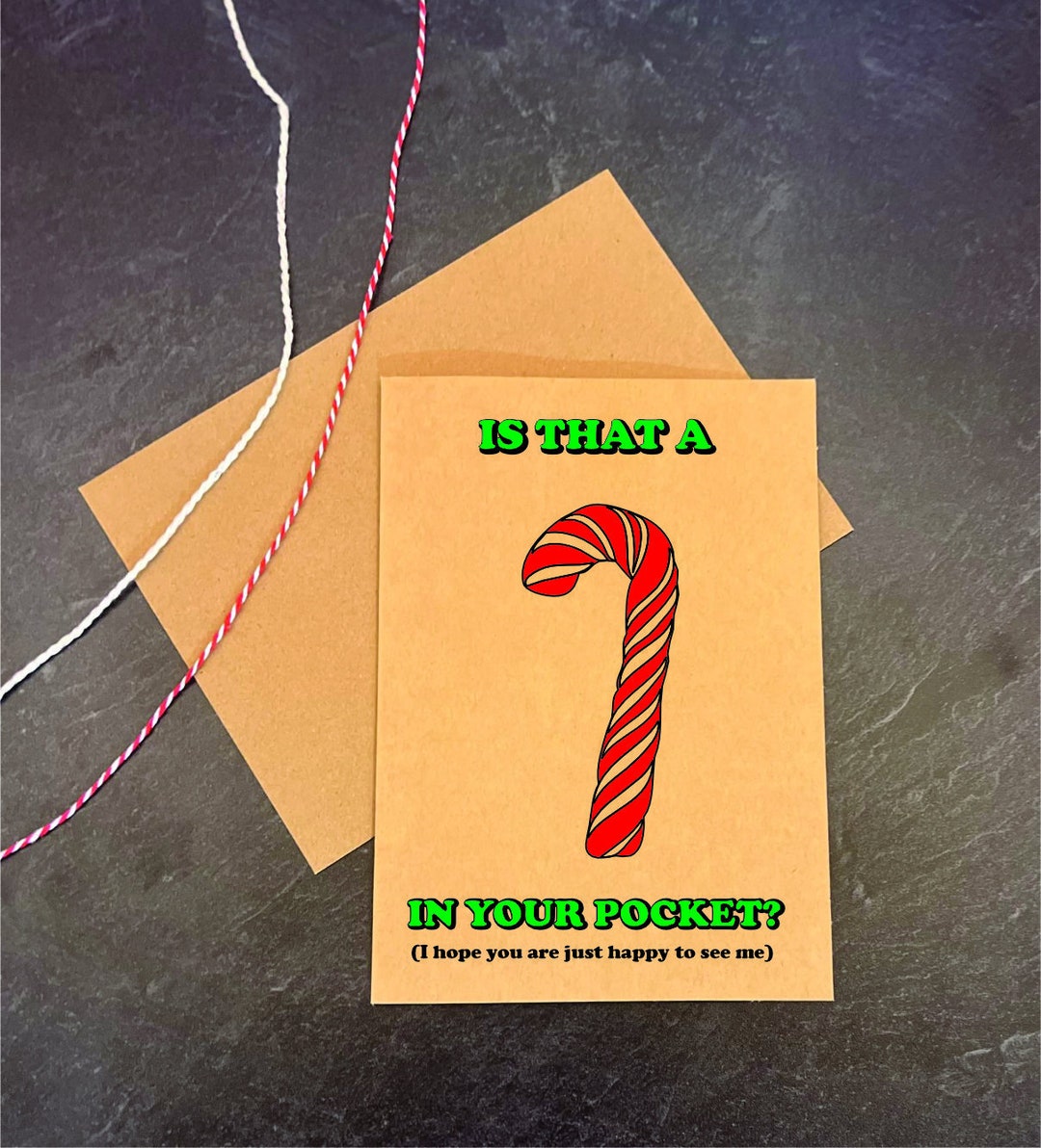 Funny Candy Cane Christmas Card Inappropriate Christmas - Etsy