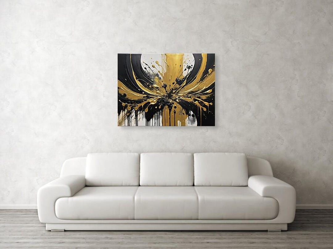 Corosaurus Abstract, Bold, Splashes, Gold, Black, Dynamic, Energetic ...