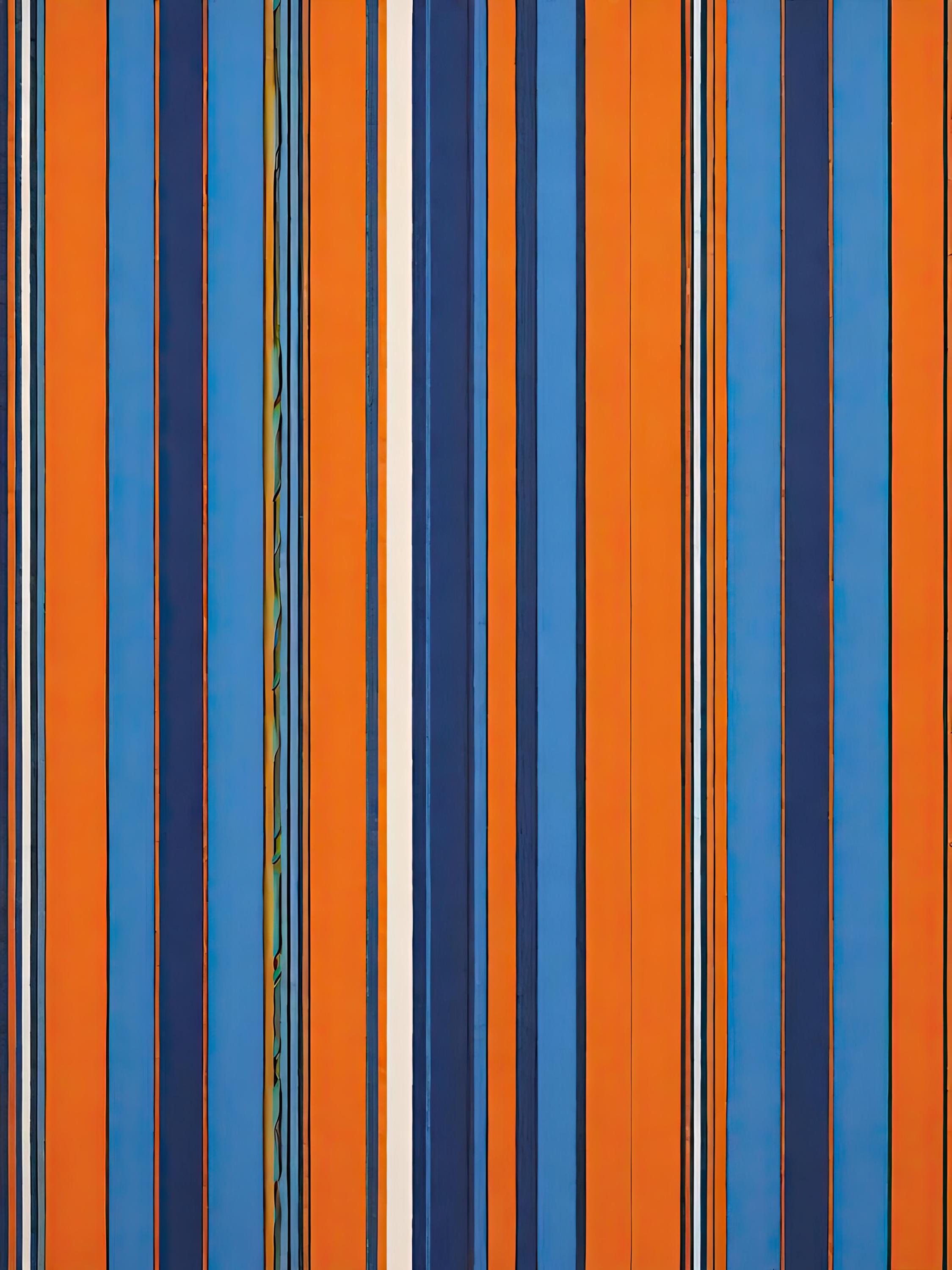 4555 -- Pattern Geometric Orange Blue Stripe Vertical Contrast Line ...