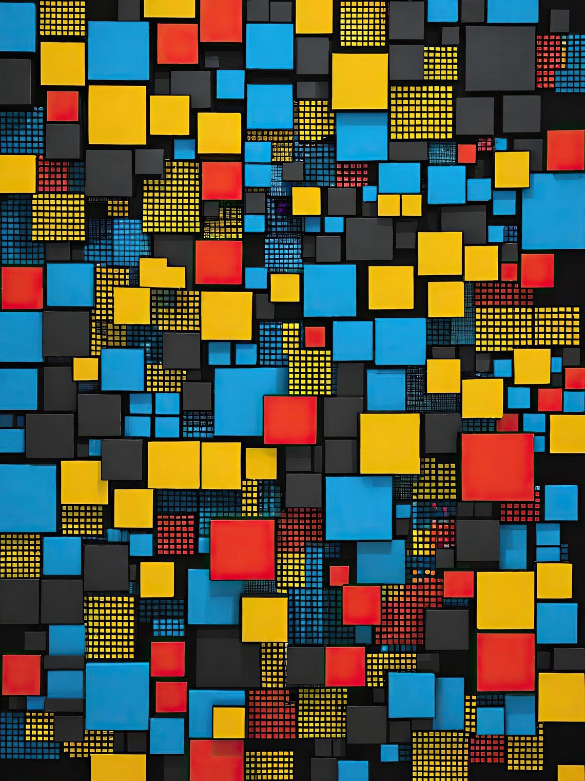 4502 -- Primary Colors Abstract Pattern Geometric Colorful Mosaic ...