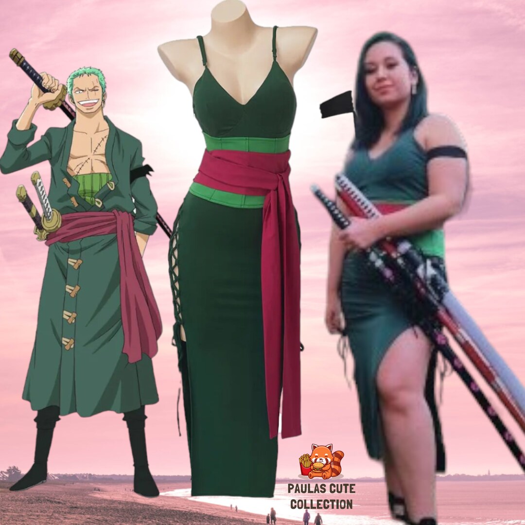 Roronoa Zoro Cosplay Costume Female Version Sexy Green Etsy