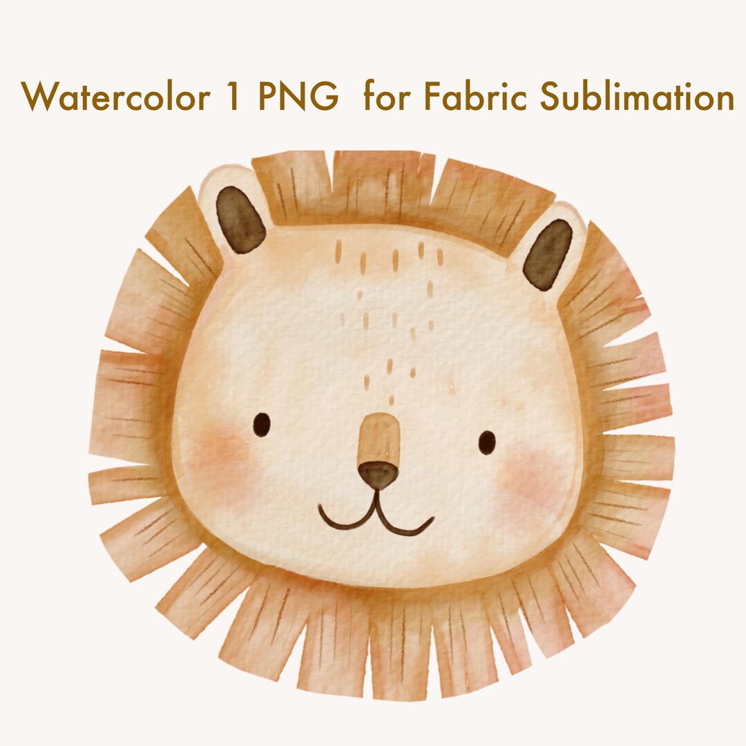 Baby Lion Head Watercolor PNG Clipart - Woodland Wildlife for Fabric ...