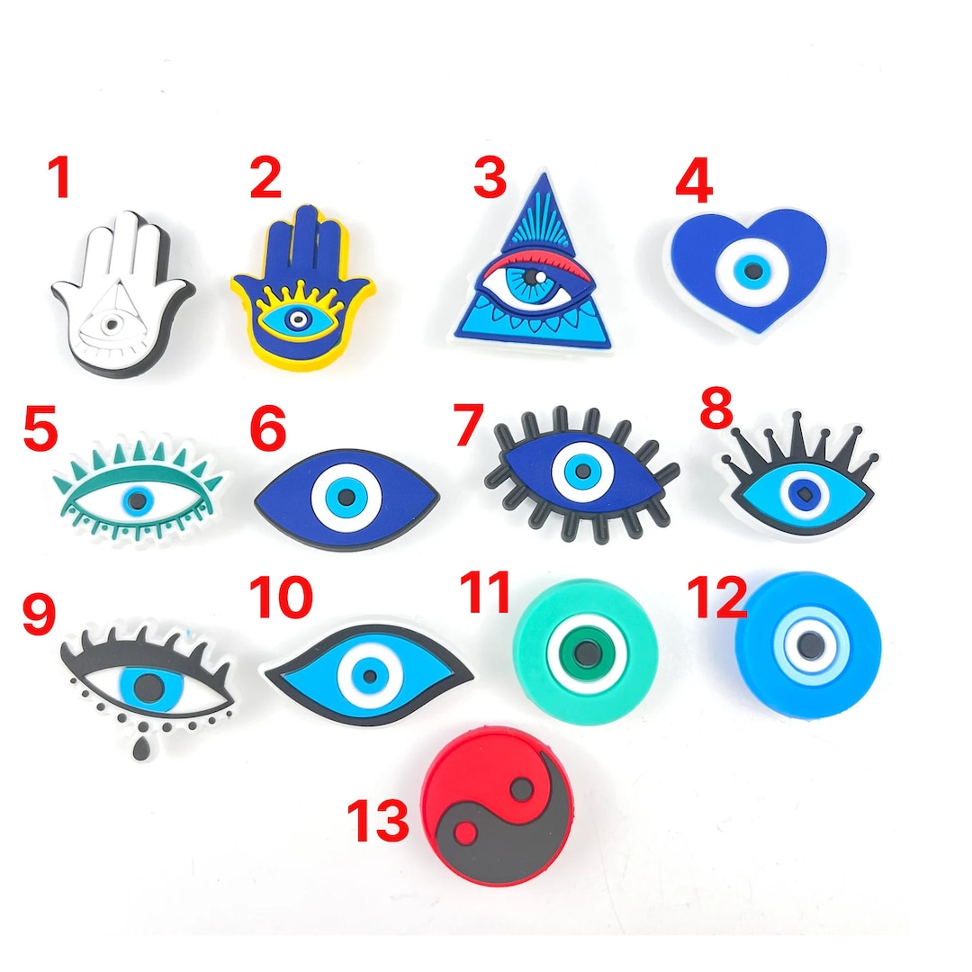 Evil Eye Blue Crocs Charms Jibbitz PVC Cute Shoe Accesories - Etsy