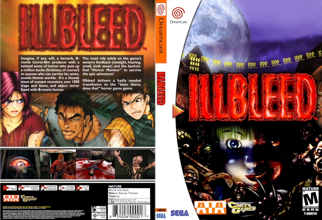 Dreamcast Illbleed Video Game, FULL COLOR ART - Etsy