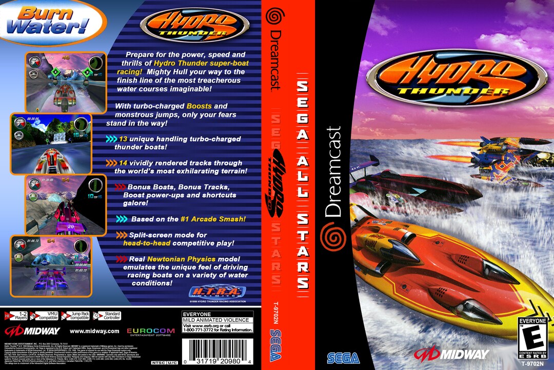 Dreamcast Hydro Thunder Video Game, Full Color Art - Etsy