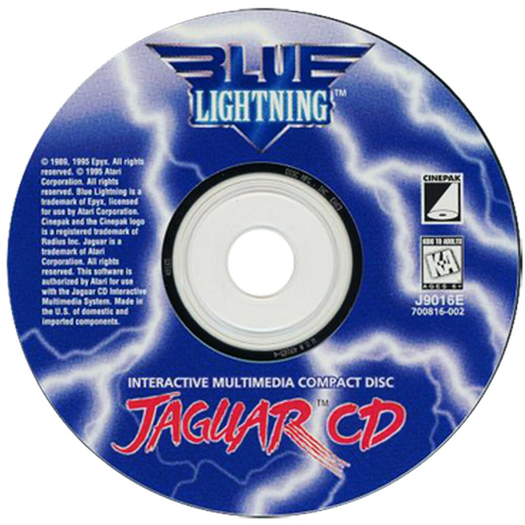 Atari Jaguar CD Game Blue Lightning, FULL Color Art, Repro, Each Disc ...