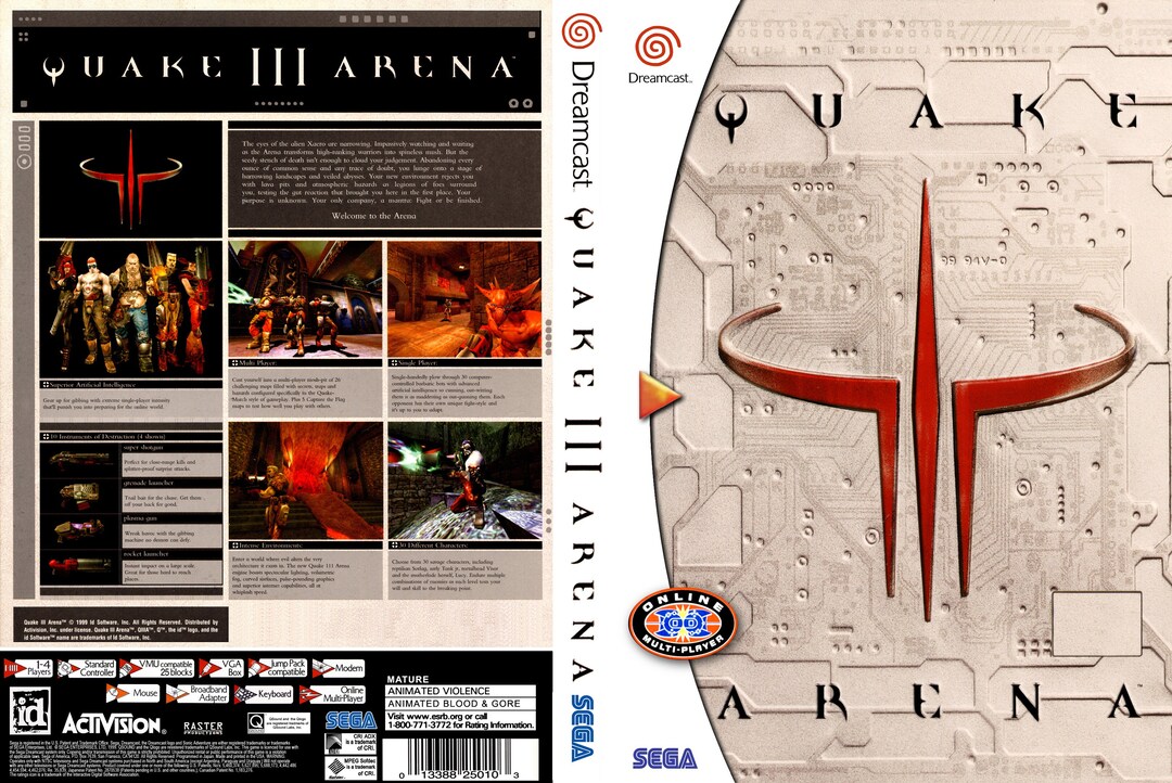 Dreamcast Custom Made Quake III Arena Video Game Full Color - Etsy