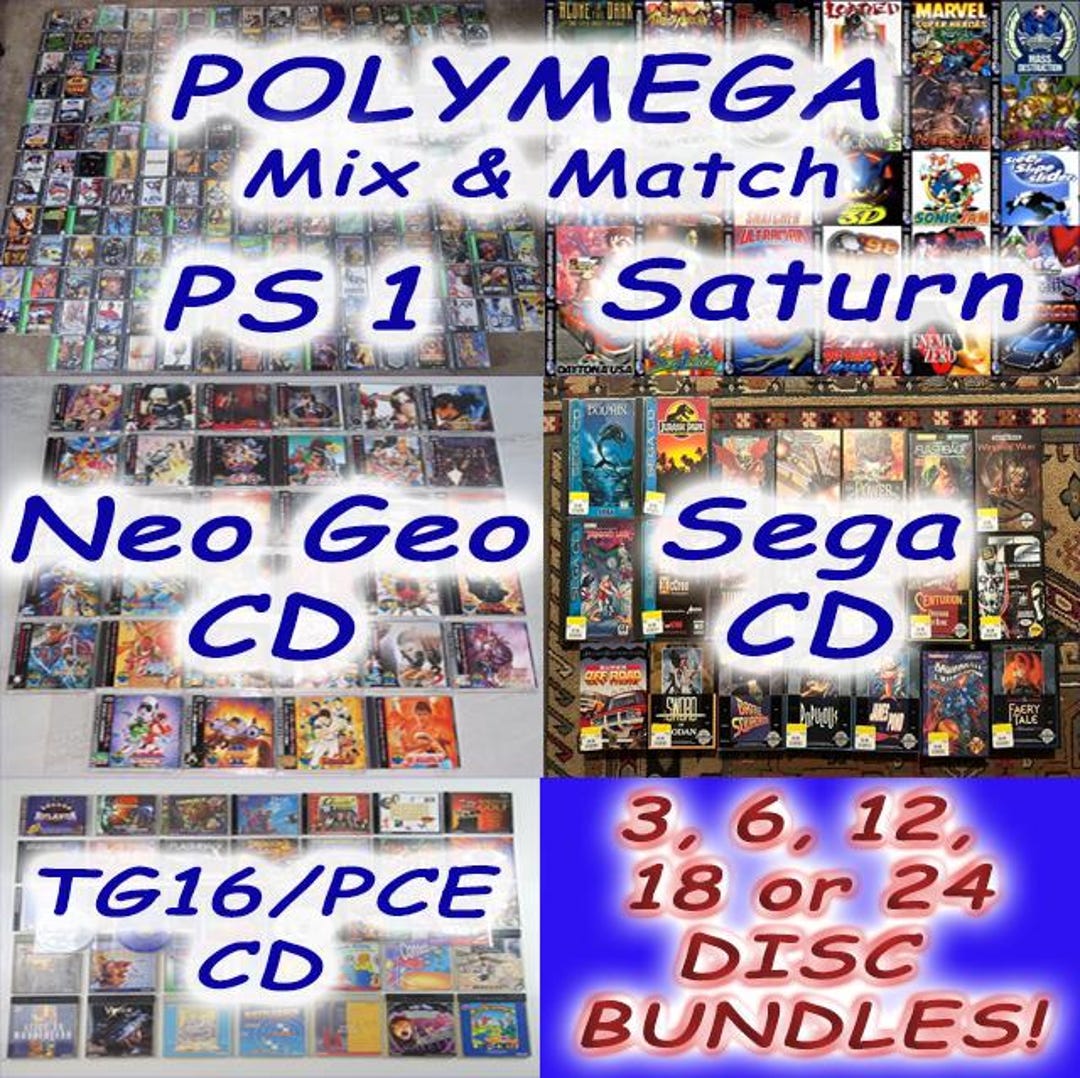 Polymega Game Disc Bundle, PS1, Sega CD, Saturn, Neogeo, TG16 No Art - Etsy