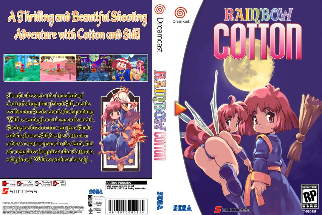 Dreamcast Rainbow Cotton English Translation Video Game, Full Color Art ...