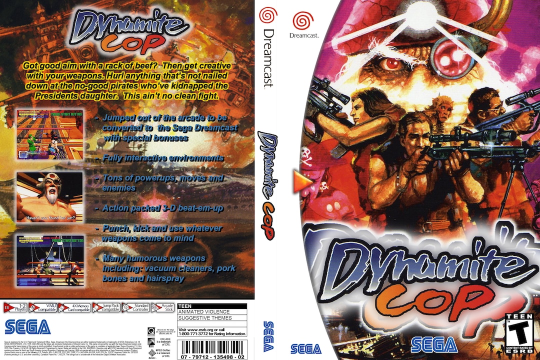 Dreamcast Dynamite Cop Video Game, FULL COLOR ART - Etsy