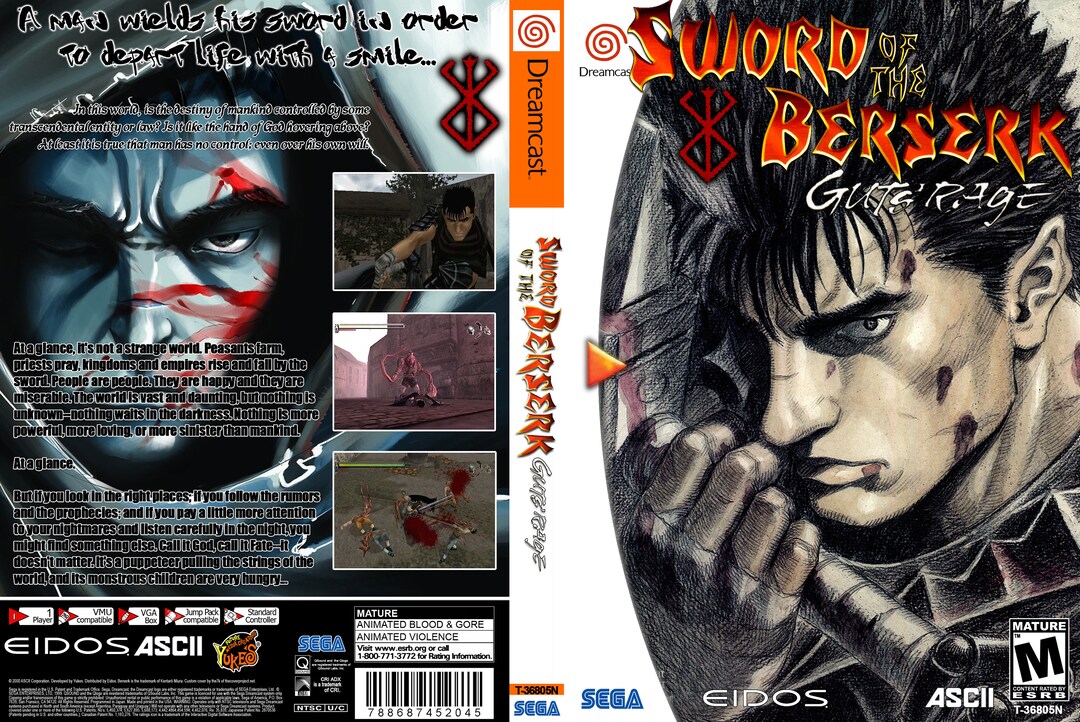 Dreamcast Sword of the Berserk Video Game, FULL COLOR ART - Etsy