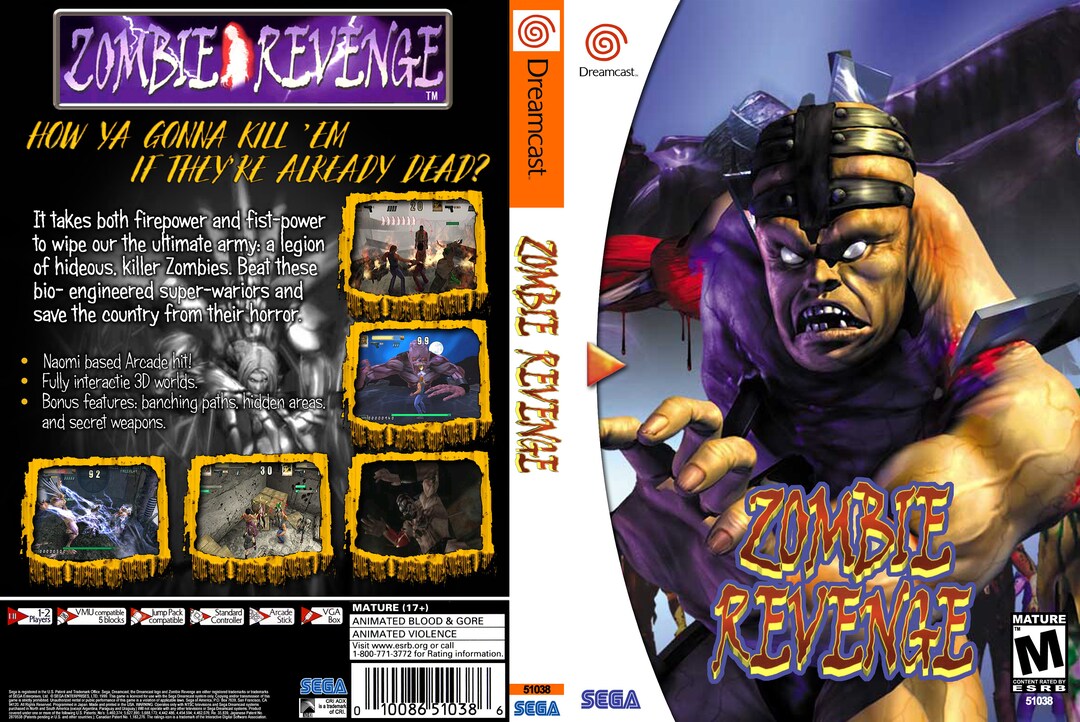 Dreamcast Zombie Revenge Video Game, Full Color Art - Etsy