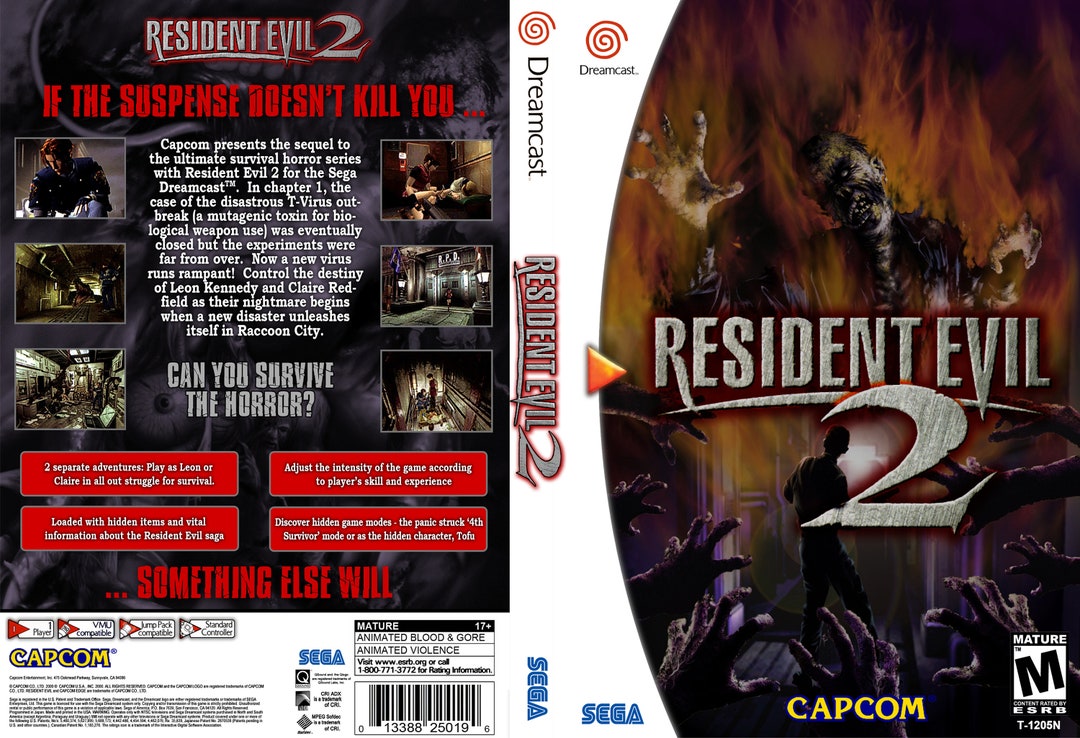 Dreamcast Resident Evil 2 Video Game, FULL COLOR ART - Etsy