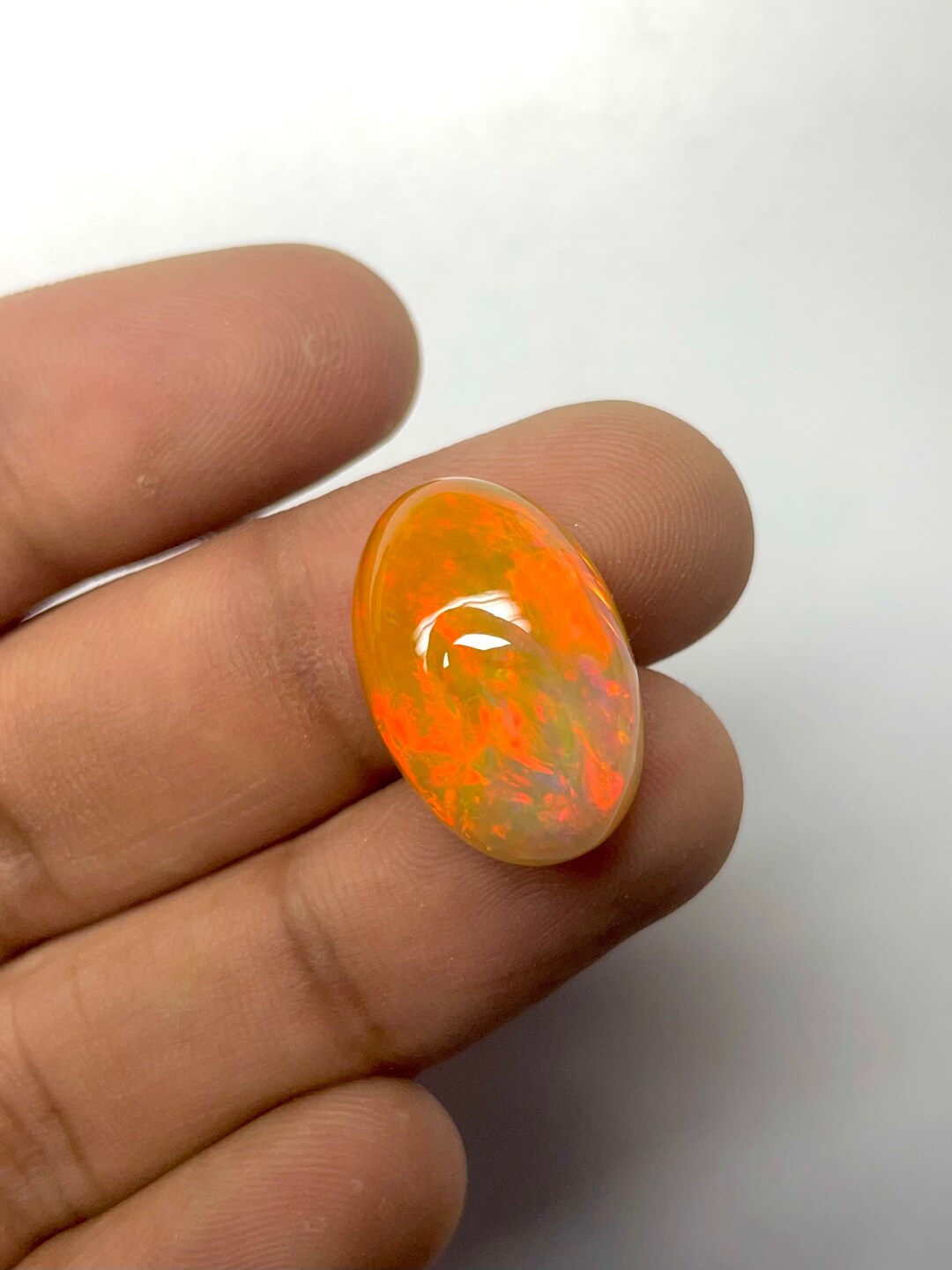 Natural Multi Fire Opal, Big Yellow Oval Shape Ethiopian Welo Big ...