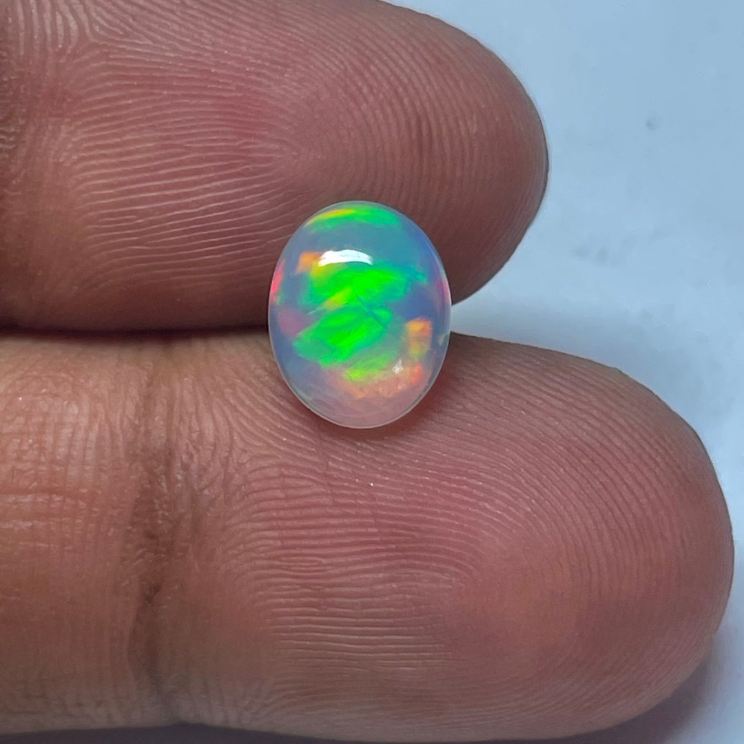 AAA Grade Opal - Ethiopian Welo Opal - Loose White Opal Gemstone - Opal Cabochon 8x10mm Oval ...