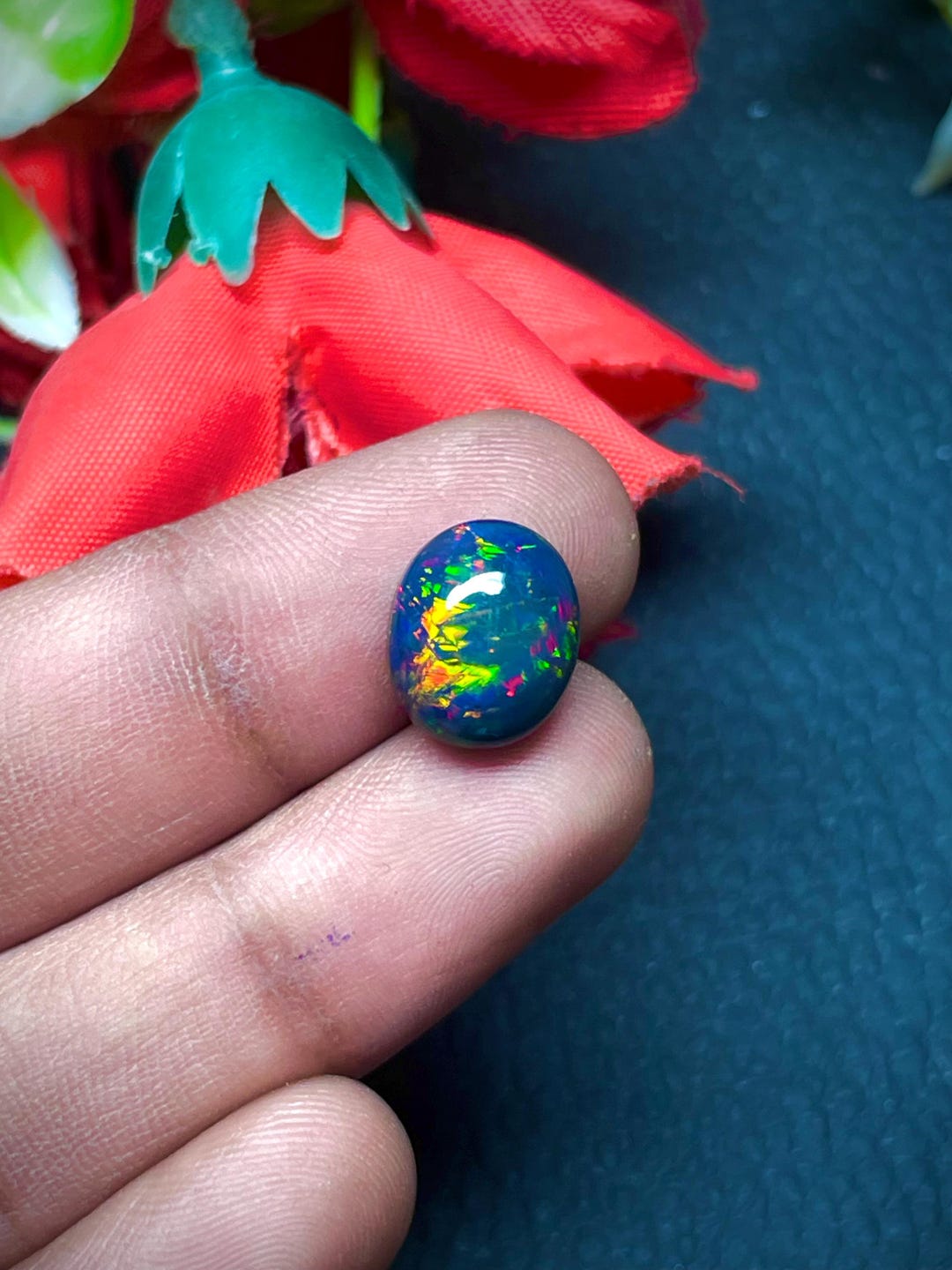 Top AAA Ethiopian Black Opal Cabochon, 4.15 Carat Oval Gemstone - Etsy